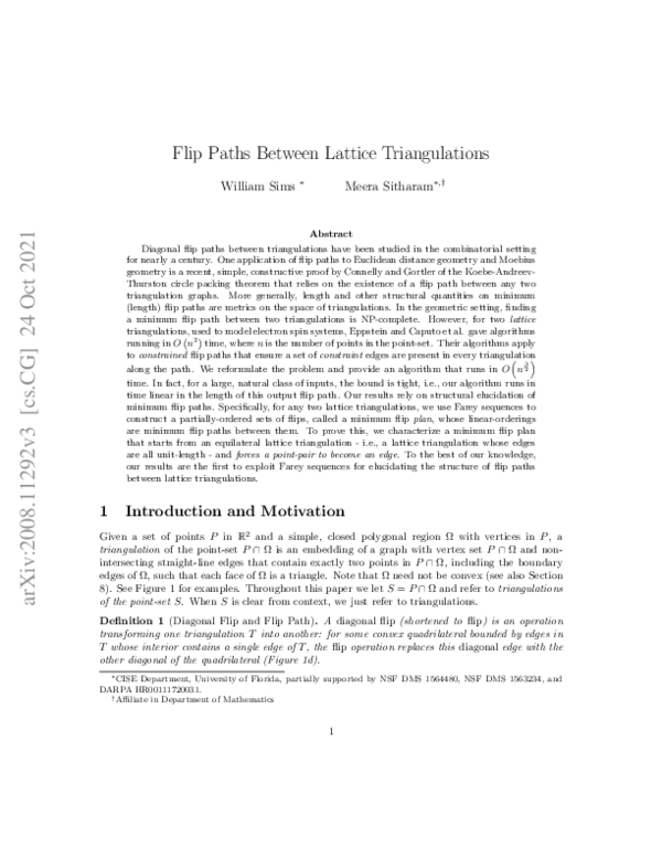 (PDF) Flip paths between lattice triangulations