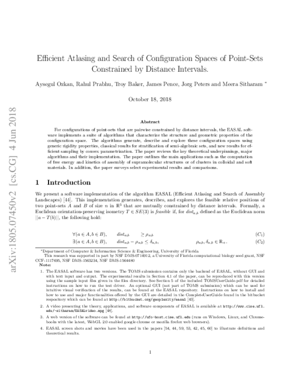 Pdf Efficient Atlasing And Search Of Configuration Spaces Of Point