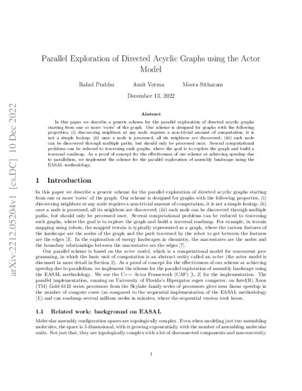 (PDF) Parallel Exploration of Directed Acyclic Graphs using the Actor Model | Meera Sitharam ...