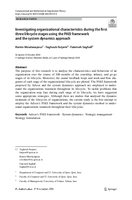 (PDF) Investigating organizational characteristics during the first ...