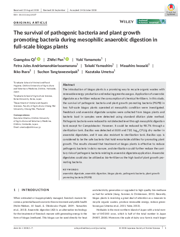 (PDF) The survival of pathogenic bacteria and plant growth promoting ...