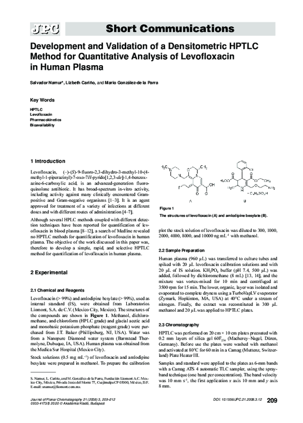 (PDF) Development and validation of a densitometric HPTLC method for quantitative analysis of ...
