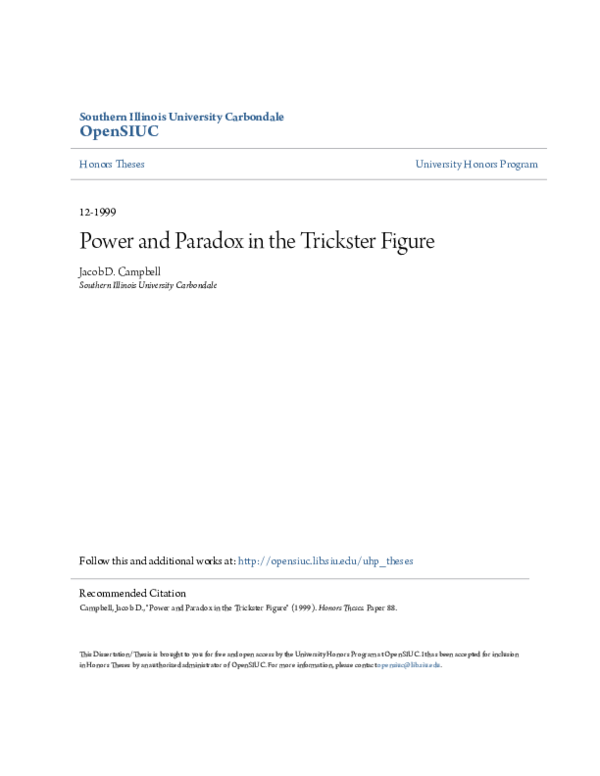 (PDF) Power and Paradox in the Trickster Figure