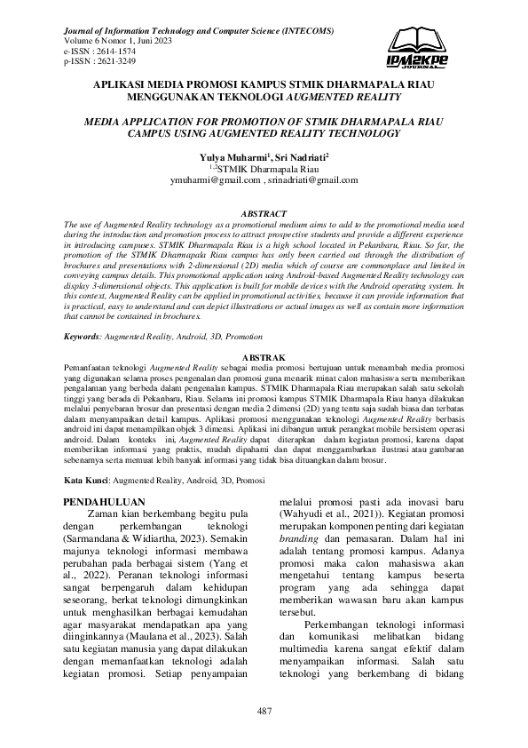 (PDF) Aplikasi Media Promosi Kampus Stmik Dharmapala Riau Menggunakan ...
