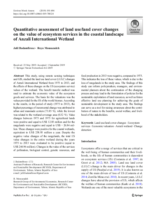 (PDF) Quantitative assessment of land use/land cover changes on the ...