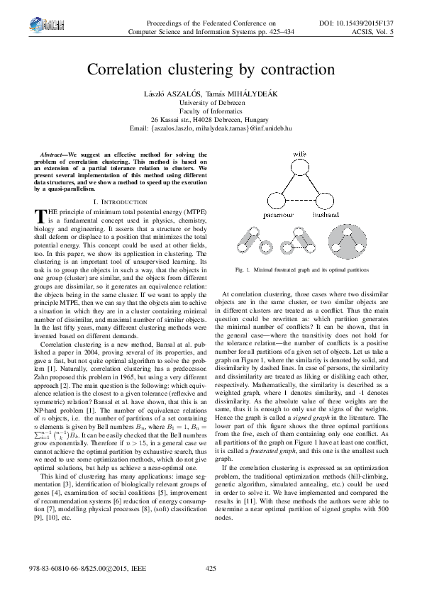 (PDF) Correlation clustering by contraction