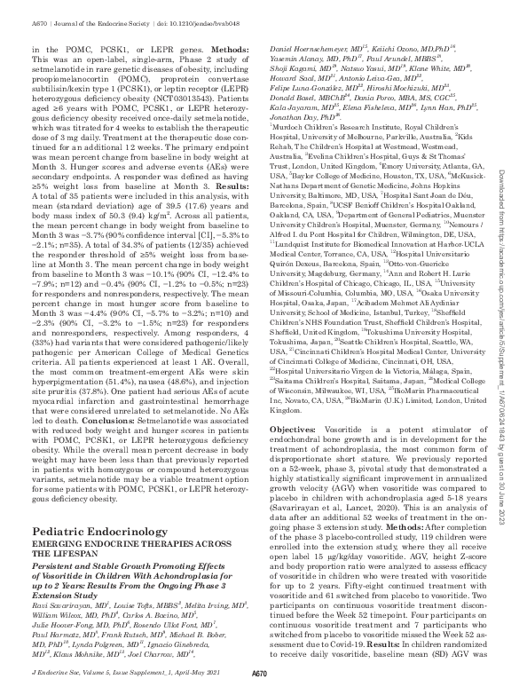 (PDF) Persistent and Stable Growth Promoting Effects of Vosoritide in ...