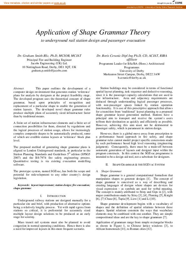 (PDF) Application of Shape Grammar Theory to Underground Rail Station ...