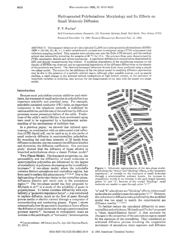 (PDF) Hydrogenated polybutadiene morphology and its effects on small ...