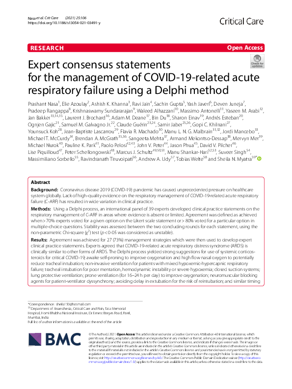 (PDF) Expert consensus statements for the management of COVID-19 ...