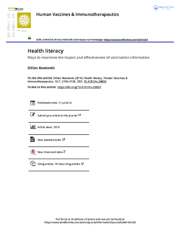 (PDF) Health literacy