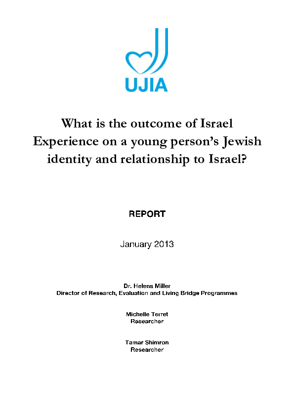 (PDF) Impact of Israel Experience on Jewish Identity