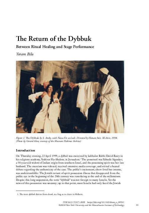 (PDF) The Return of the Dybbuk: Between Ritual Healing and Stage ...