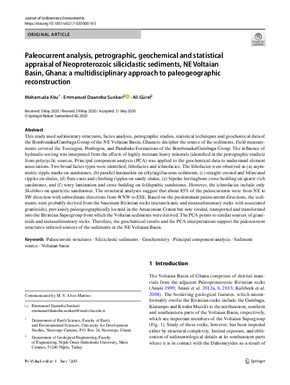 (PDF) Paleocurrent analysis, petrographic, geochemical and statistical ...