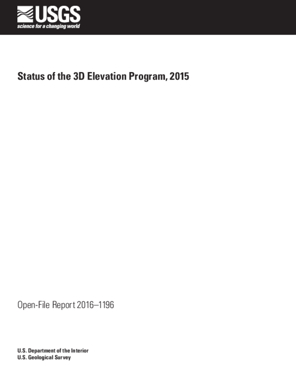 (PDF) Status of the 3D Elevation Program, 2015