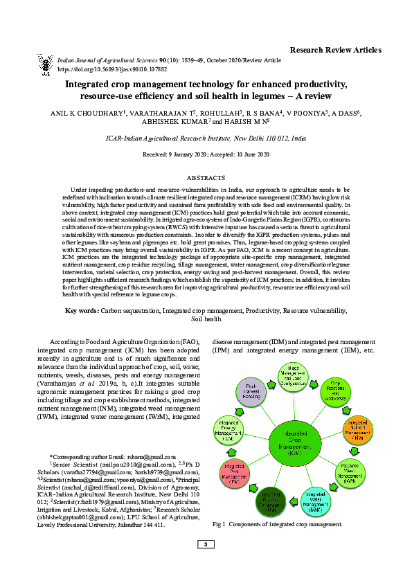 (PDF) Integrated crop management technology for enhanced productivity, resource-use efficiency ...