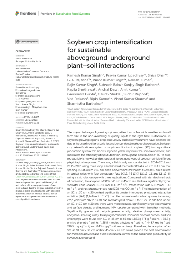 (PDF) Soybean crop intensification for sustainable aboveground ...