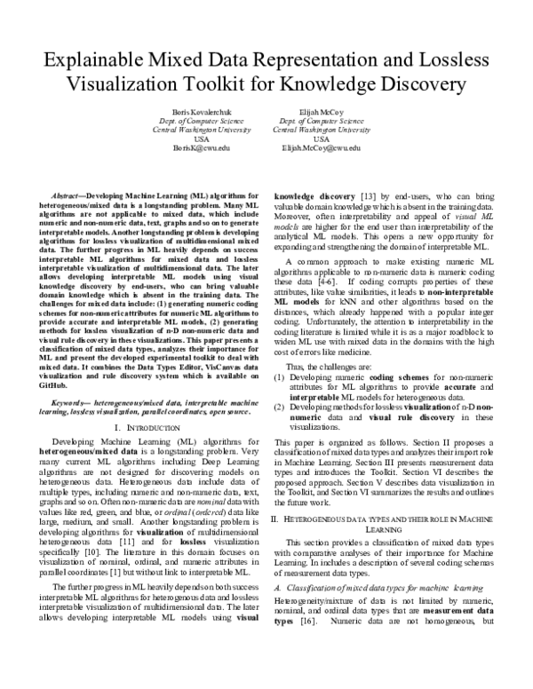 (PDF) Explainable Mixed Data Representation and Lossless Visualization Toolkit for Knowledge ...