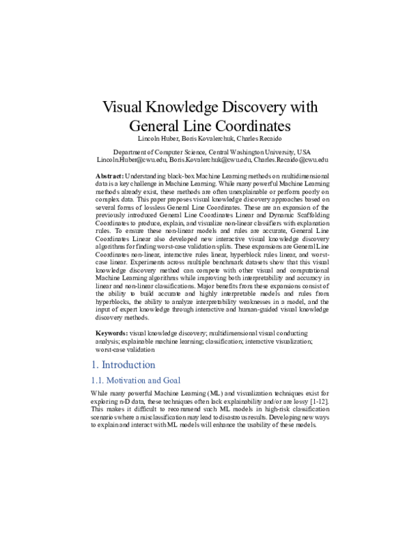 (PDF) Visual Knowledge Discovery with General Line Coordinates
