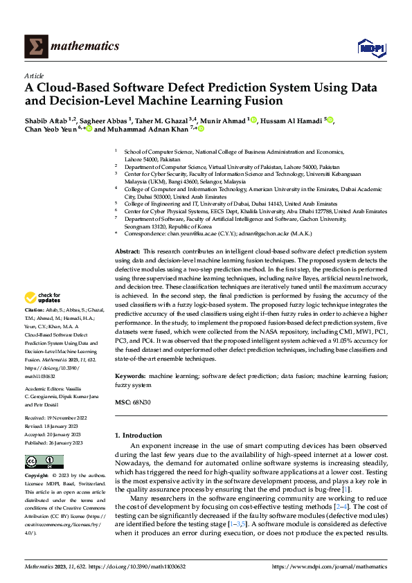 (PDF) A Cloud-Based Software Defect Prediction System Using Data and ...