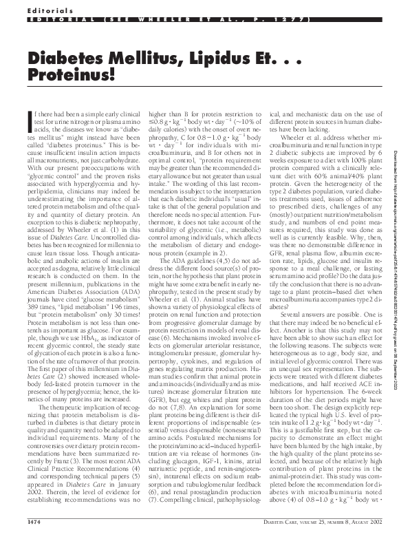 (PDF) Diabetes Mellitus, Lipidus Et... Proteinus!