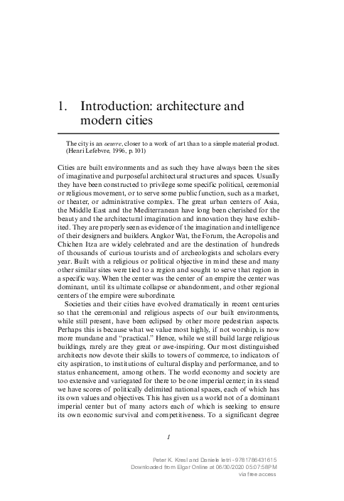 (PDF) Introduction: architecture and modern cities