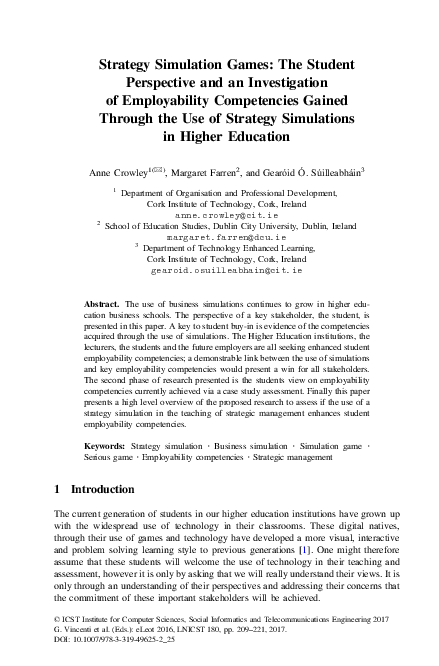 (PDF) Strategy Simulation Games: The Student Perspective and an ...