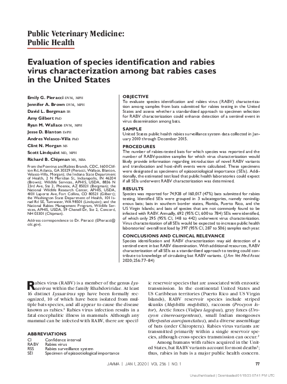 (PDF) Evaluation of species identification and rabies virus ...