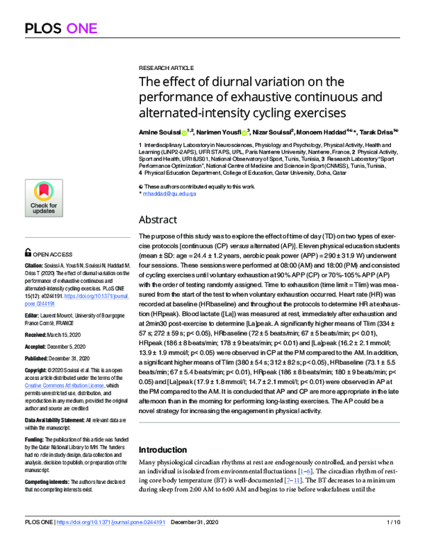 (PDF) The effect of diurnal variation on the performance of exhaustive ...