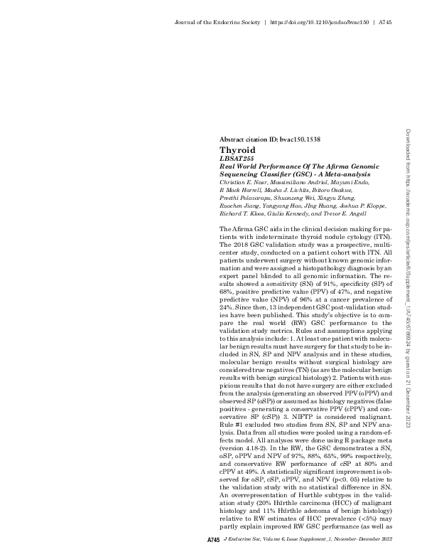 (PDF) LBSAT255 Real World Performance Of The Afirma Genomic Sequencing ...
