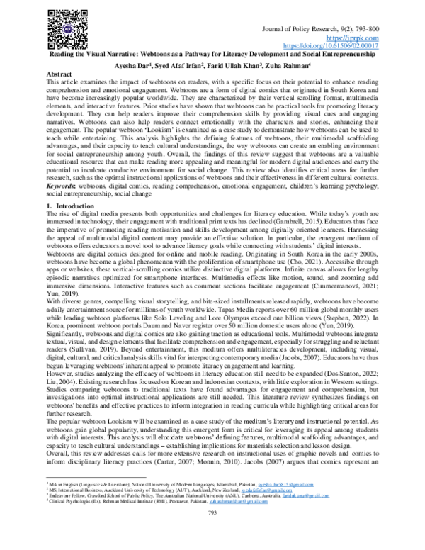 (PDF) Reading the Visual Narrative: Webtoons as a Pathway for Literacy ...