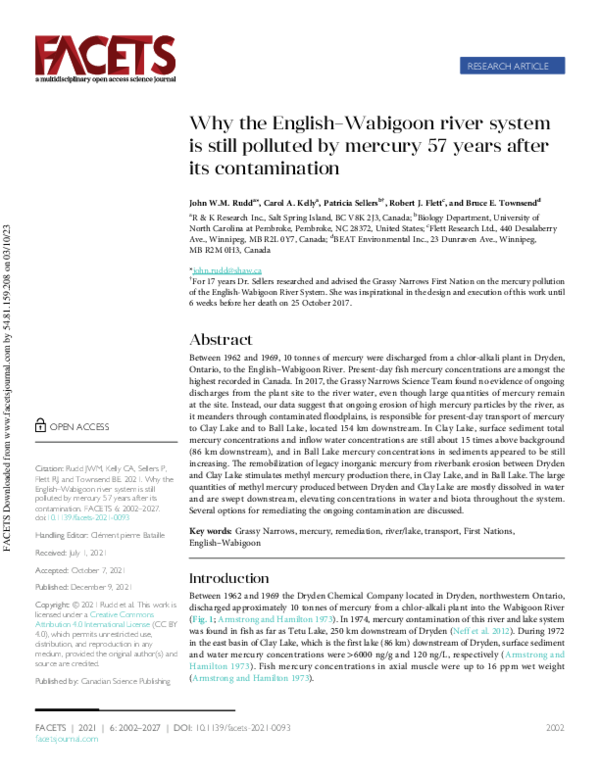 (PDF) Why the English–Wabigoon river system is still polluted by ...