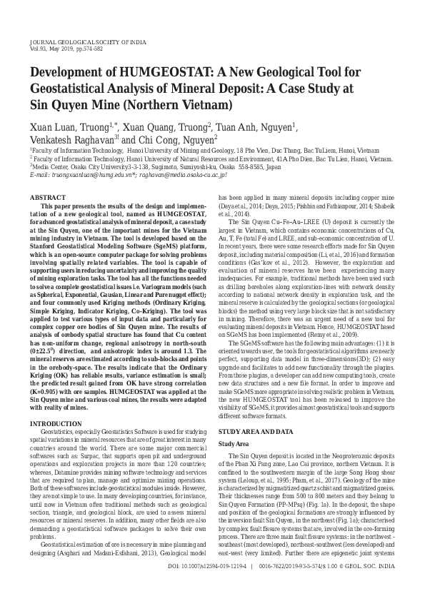 (PDF) Development of HUMGEOSTAT: A New Geological Tool for ...