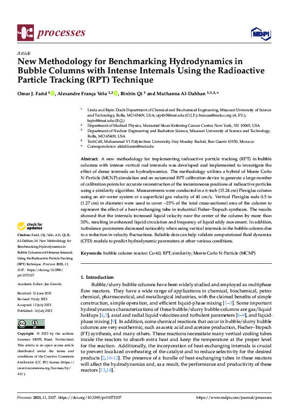 (PDF) New Methodology for Benchmarking Hydrodynamics in Bubble Columns with Intense Internals ...