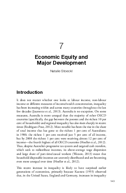 (PDF) Economic Equity and Major Development