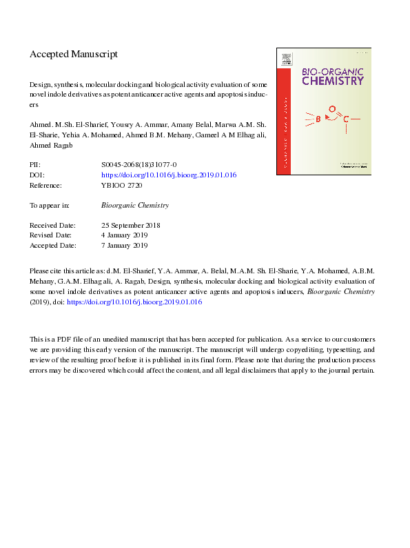 (PDF) Design, Synthesis, Molecular Docking and Biological Activity of ...