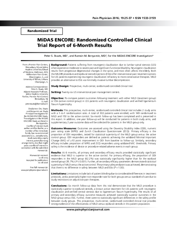 (PDF) MiDAS ENCORE: Randomized Controlled Clinical Trial Report of 6 ...