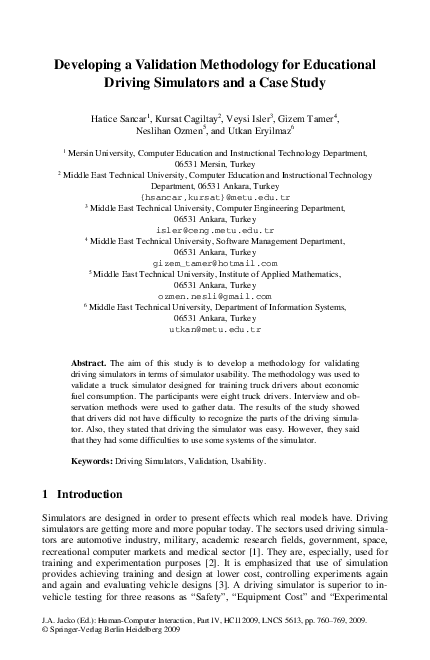 (PDF) Developing a Validation Methodology for Educational Driving Simulators and a Case Study ...