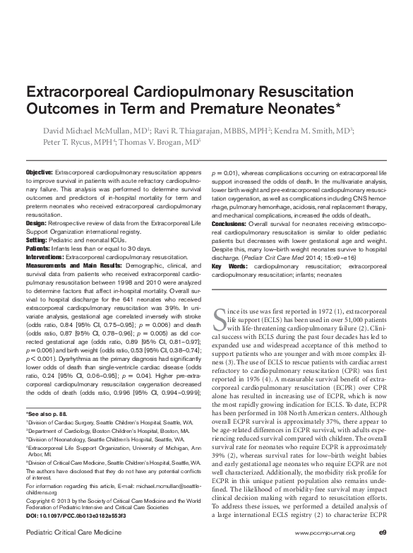 (PDF) Extracorporeal cardiopulmonary resuscitation in out-of-hospital ...