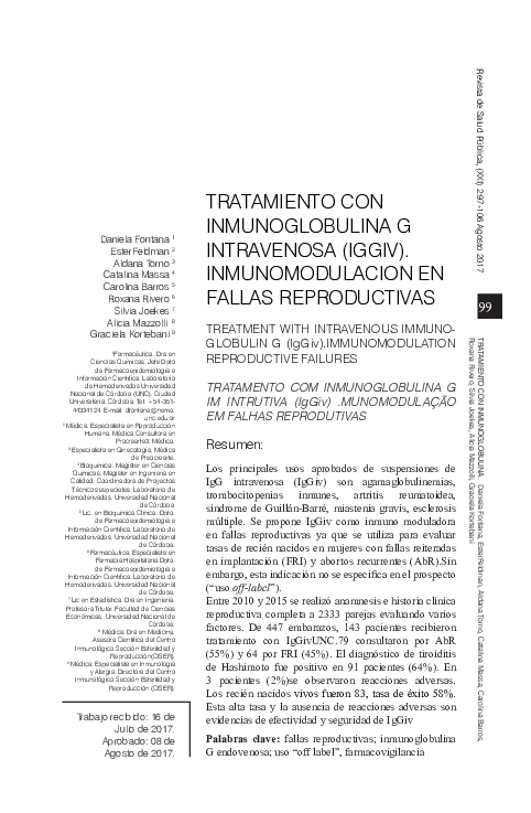 (PDF) TRATAMIENTO CON INMUNOGLOBULINA G INTRAVENOSA (IgGiv ...