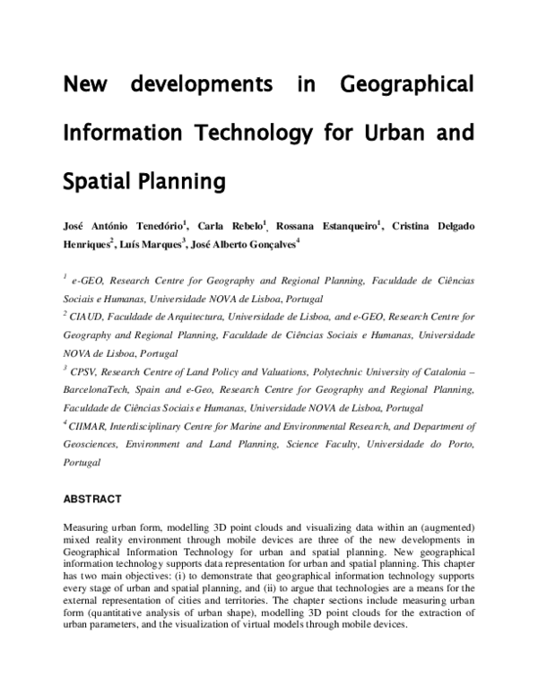 (PDF) Advances in GIS for Urban Planning and Design