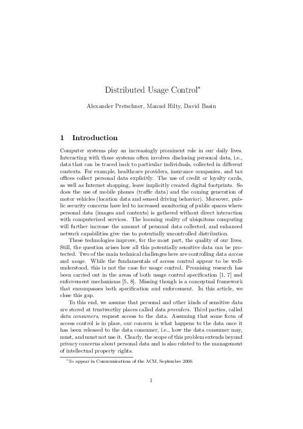 (PDF) Distributed usage control