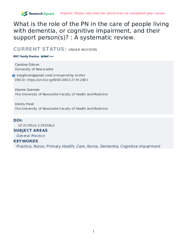 (PDF) What is the role of the PN in the care of people living with ...