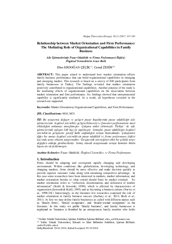 (PDF) Relationship between Market Orientation and Firm Performance: The Mediating Role of ...