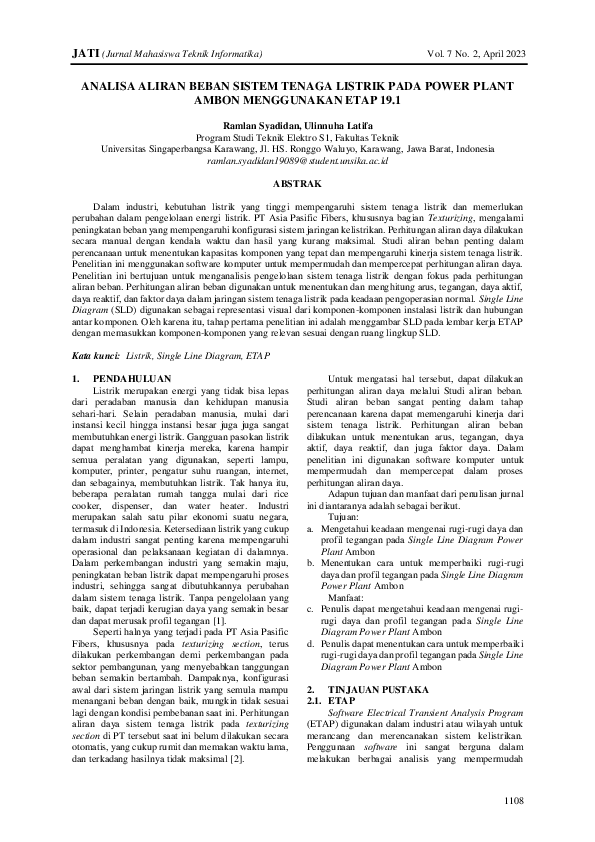 (PDF) Analisa Aliran Beban Sistem Tenaga Listrik Pada Power Plant Ambon ...