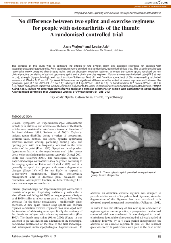 (PDF) No difference between two splint and exercise regimens for people ...