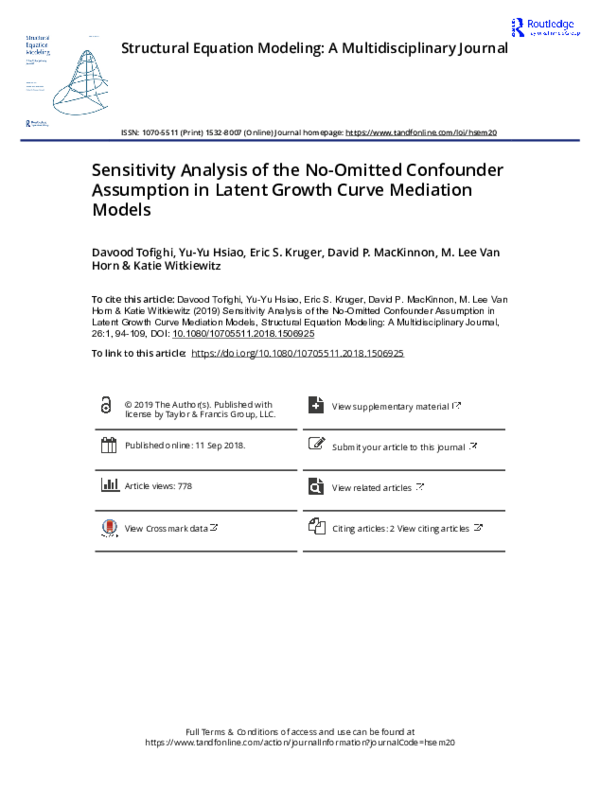 (PDF) Sensitivity Analysis of the No-Omitted Confounder Assumption in Latent Growth Curve ...