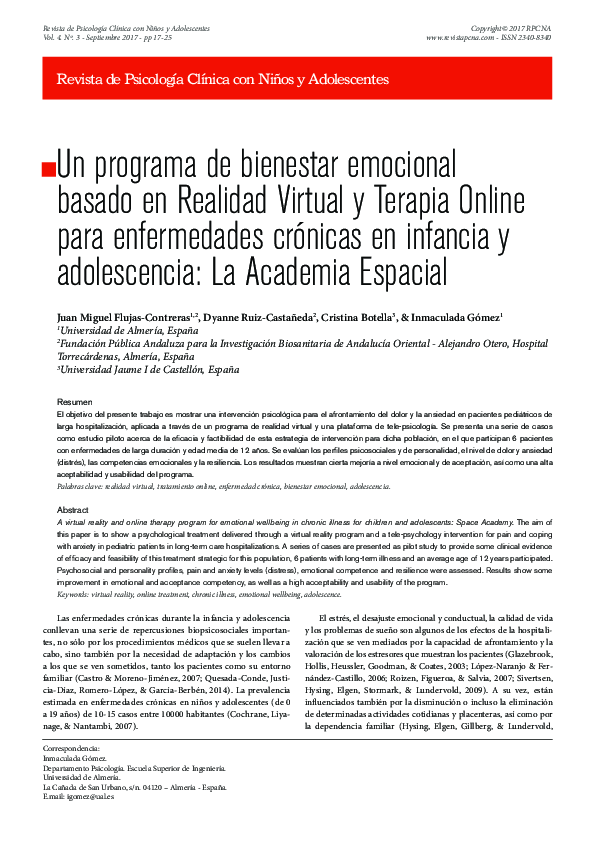 (PDF) Un programa de bienestar emocional basado en Realidad Virtual y ...