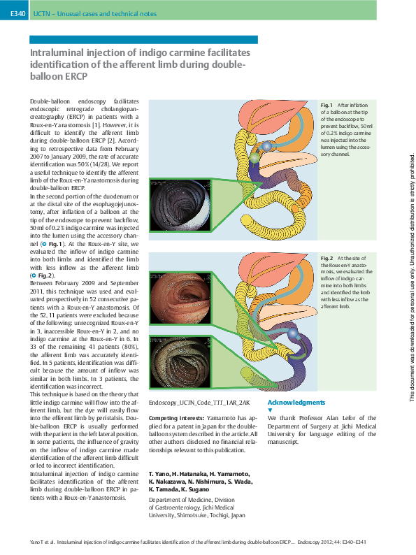 (PDF) Intraluminal injection of indigo carmine facilitates ...