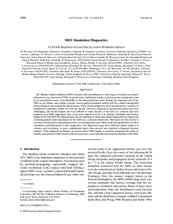 (PDF) MJO Simulation Diagnostics | Leo Donner - Academia.edu
